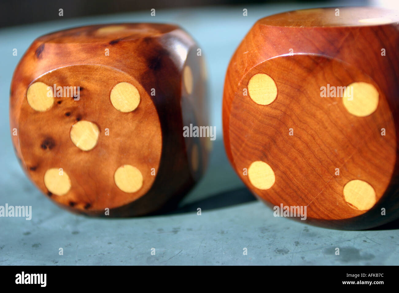 Wood dice Stock Photo - Alamy