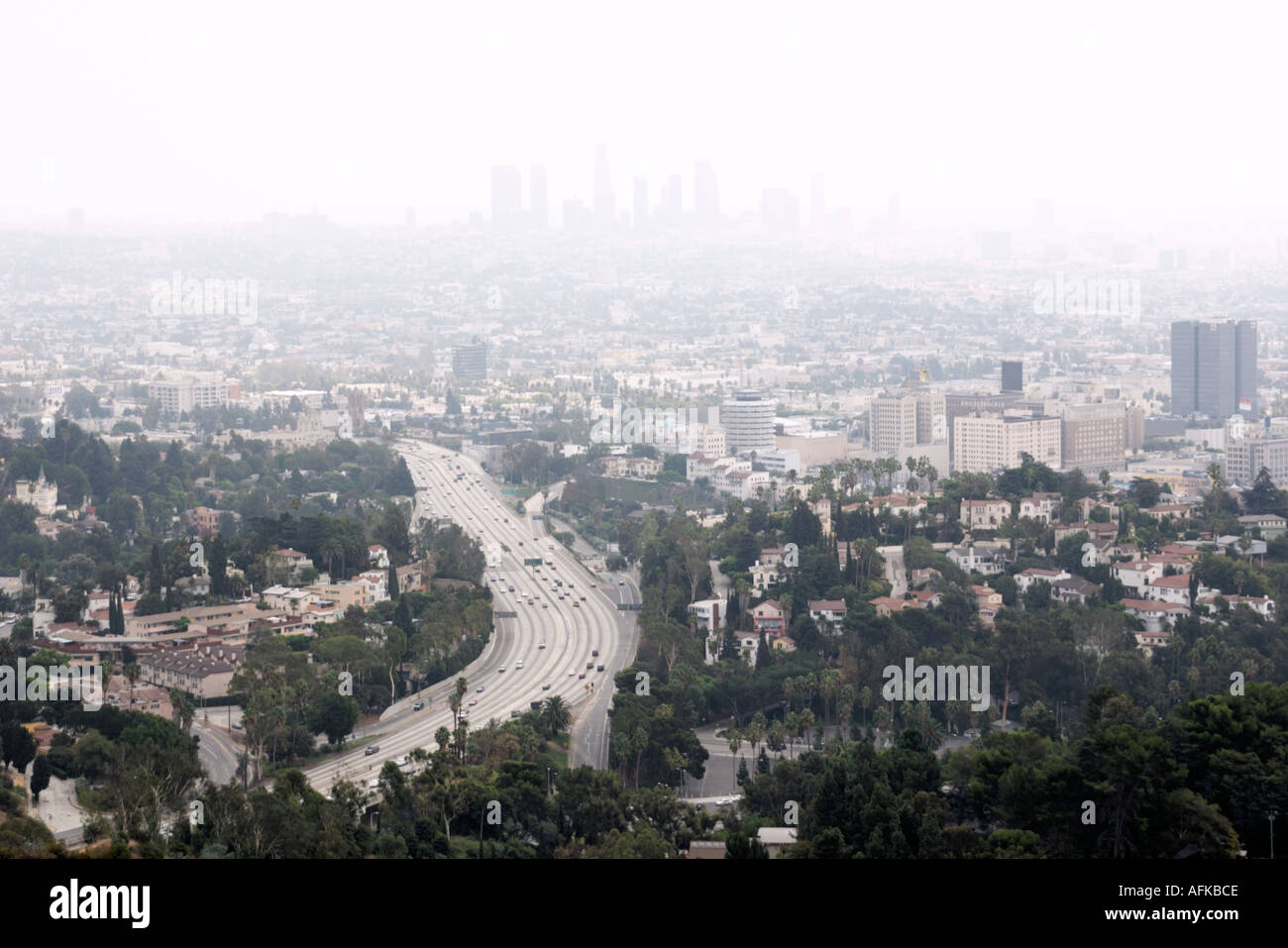 Hollywood Freeway from Mulholland Drive Stock Photo - Alamy