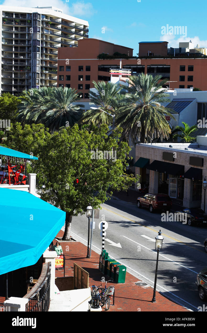 Street scene from above, Miami Stock Photo - Alamy