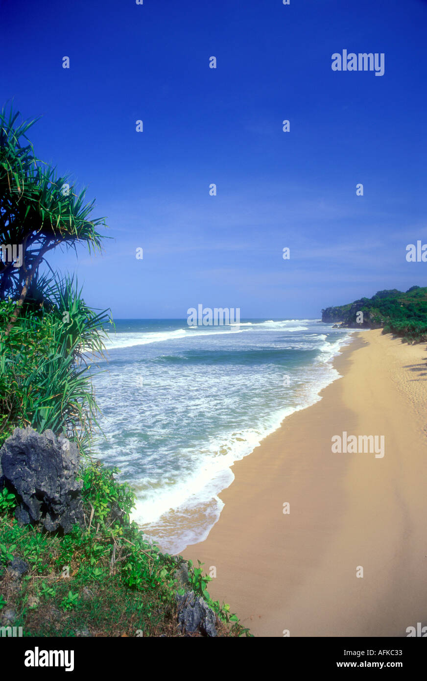 Pantai Drini Beach in West Java Indonesia Southeast Asia Stock Photo ...