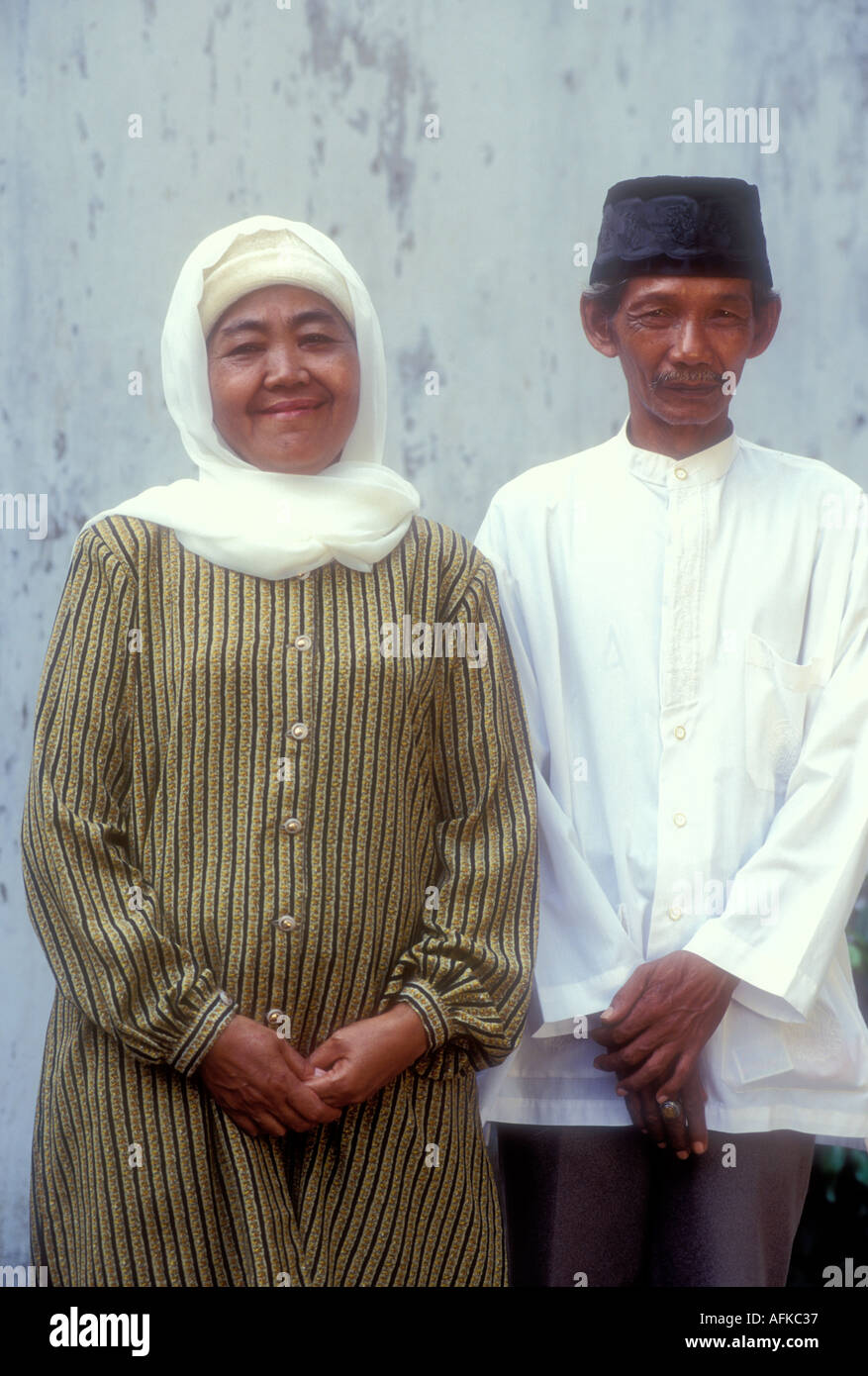 Muslim couple standing together in Yogyakarta Central Java Indonesia ...