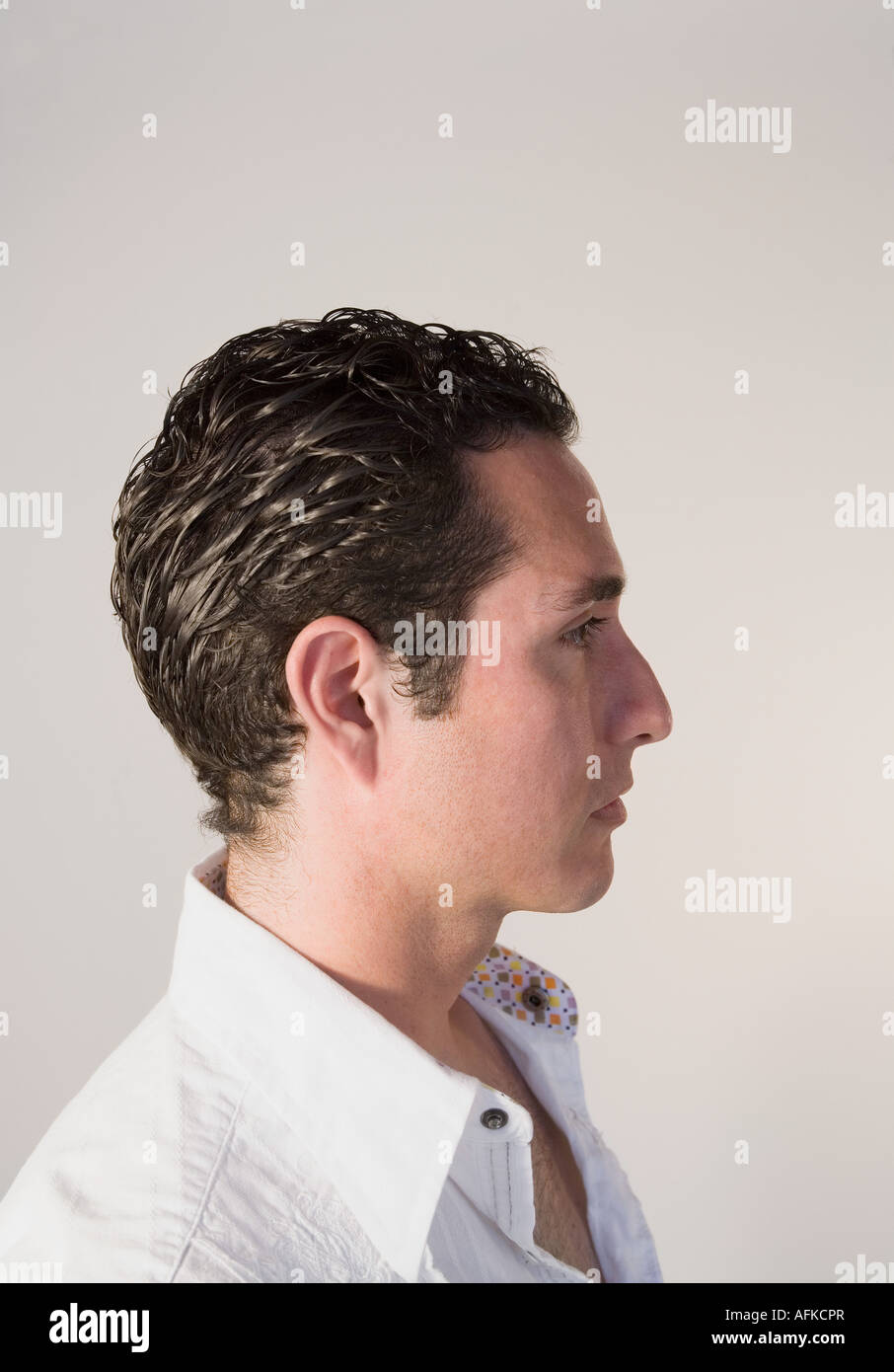 Side profile of a mid adult man Stock Photo - Alamy