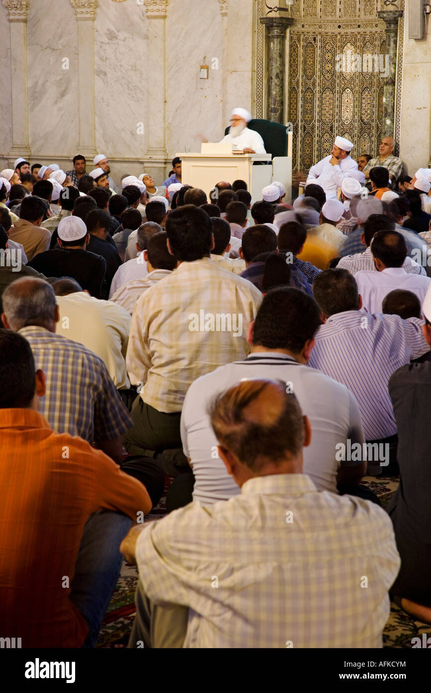 An Imam leads prayers inside the Umayyad Mosque, Damascus, Syria Stock ...