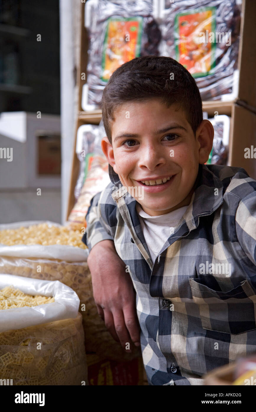 A young boy at his stall in the souq in Damascus, Syria Stock Photo - Alamy