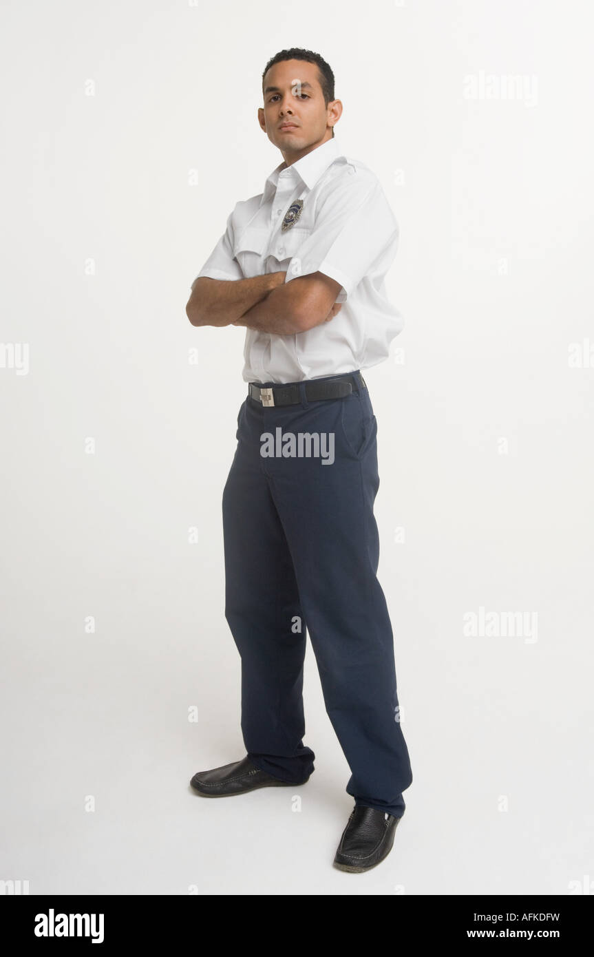Portrait of security guard Stock Photo - Alamy