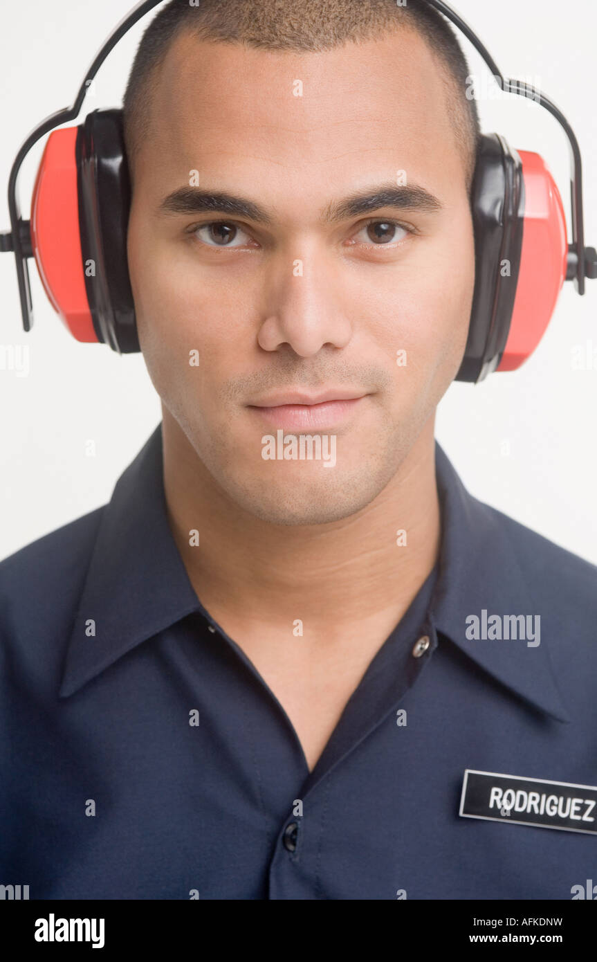 Portrait of airport ground traffic controller Stock Photo - Alamy