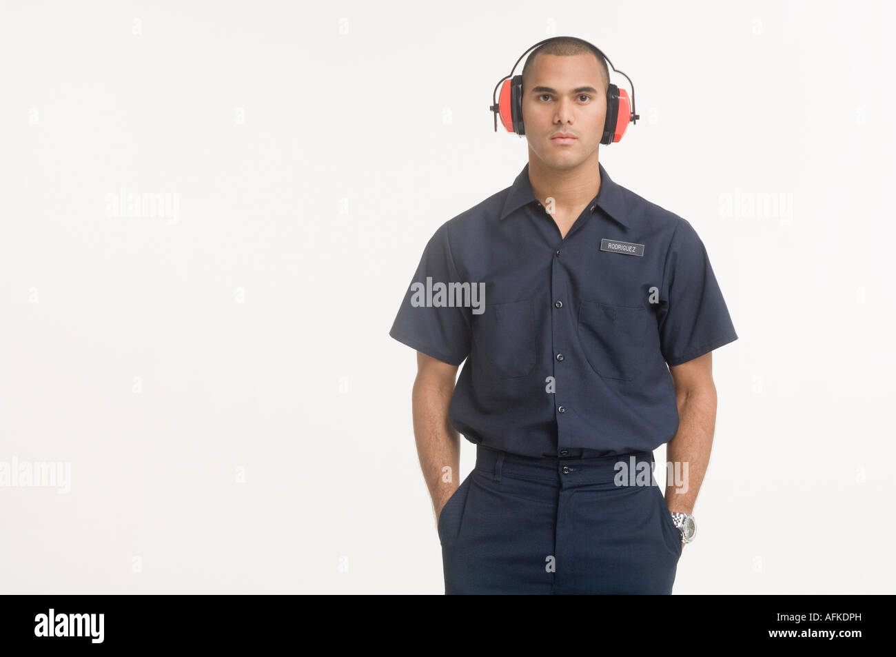 Portrait of airport ground traffic controller Stock Photo - Alamy