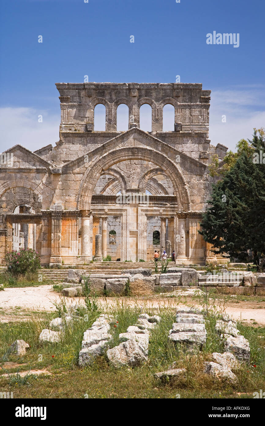 The ruins of the Basilica of St Simeon Stylites the Elder in the hills ...