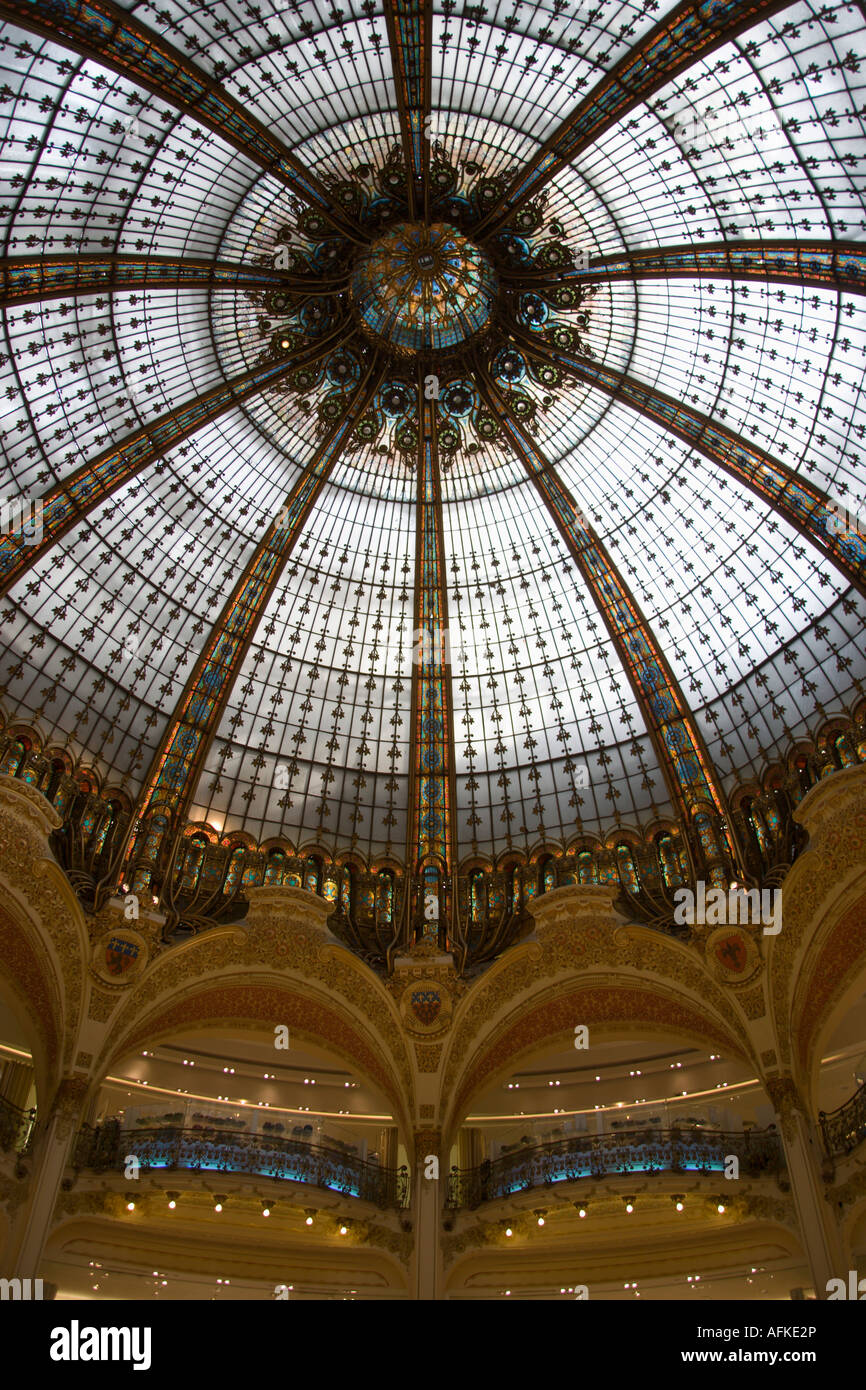 FRANCE Ile de France Paris Opera The Art Nouveau central glass dome and ...