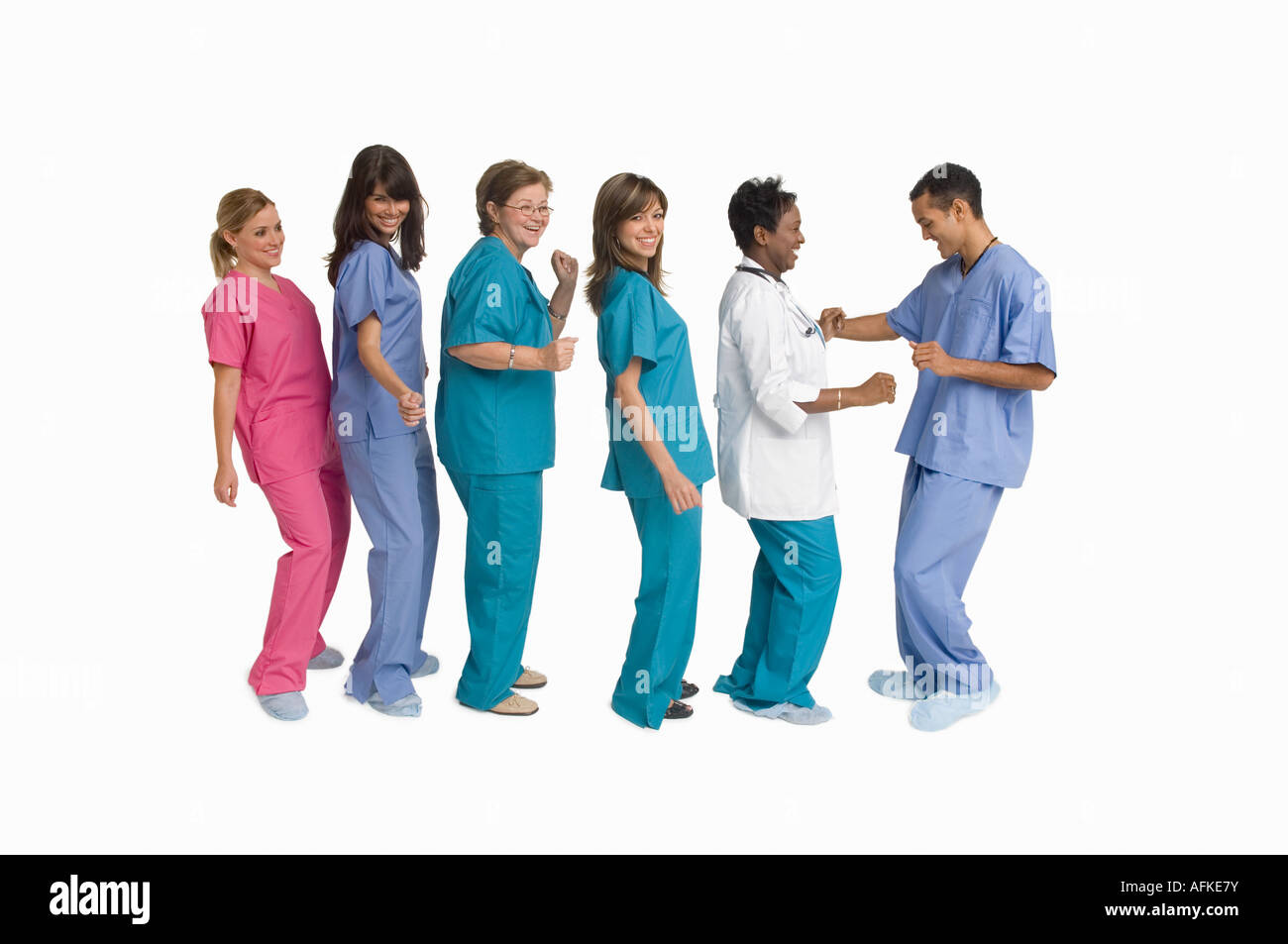 Group portrait of doctors and nurses dancing Stock Photo - Alamy