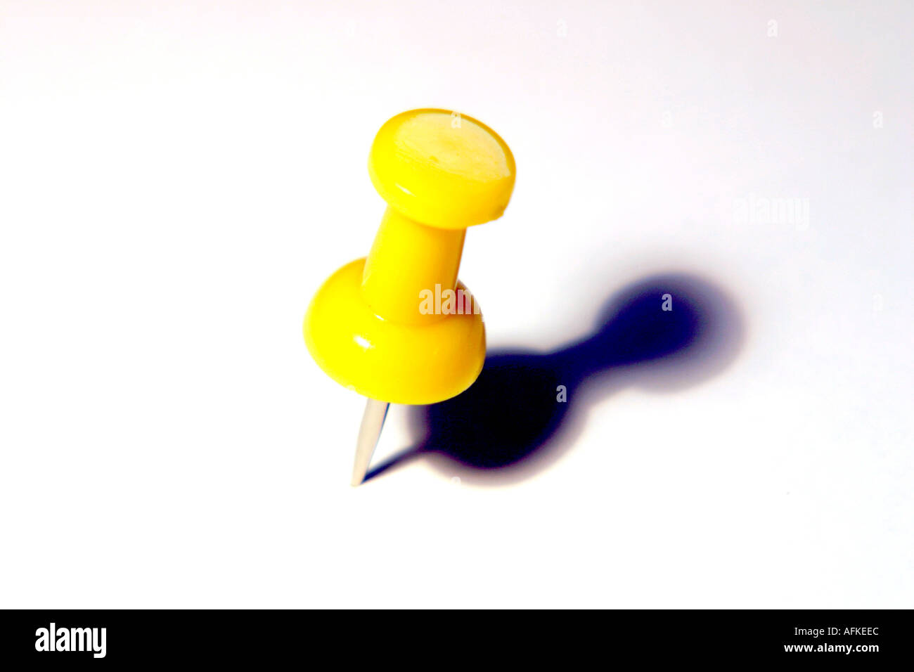 Yellow Map Pin on white background Stock Photo - Alamy