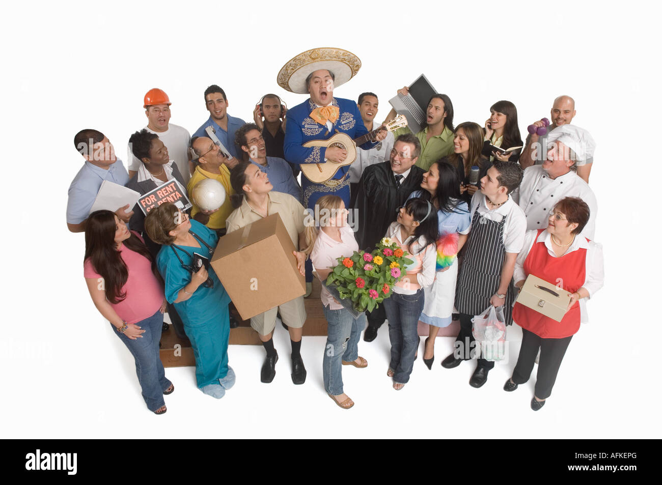 Group portrait of people with different occupations Stock Photo - Alamy