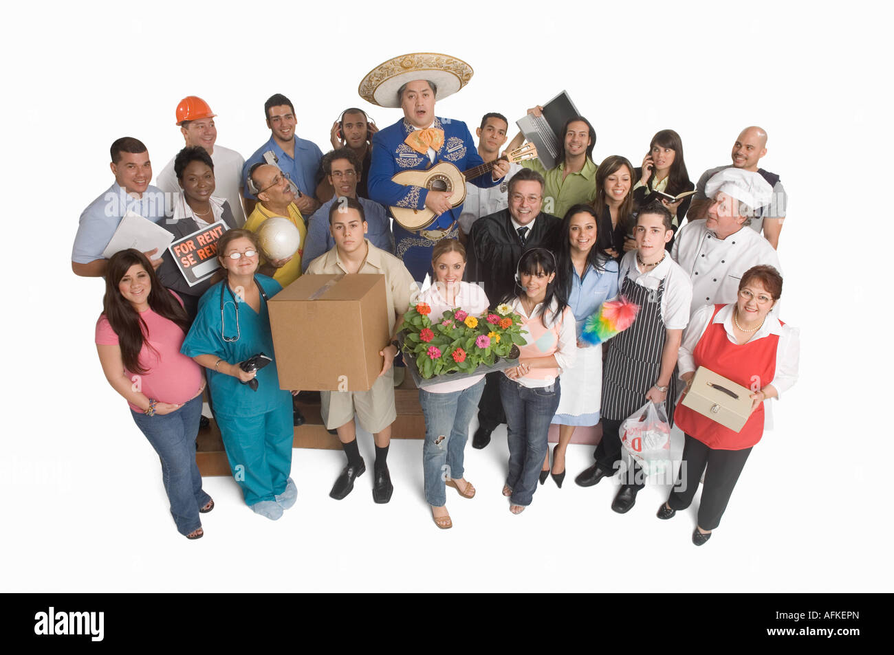 Group portrait of people with different occupations Stock Photo - Alamy