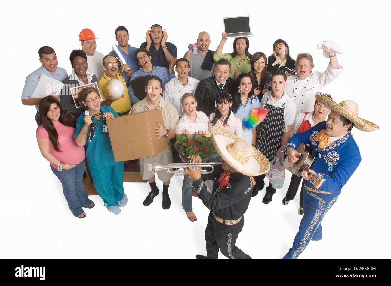 Group portrait of people with different occupations Stock Photo - Alamy