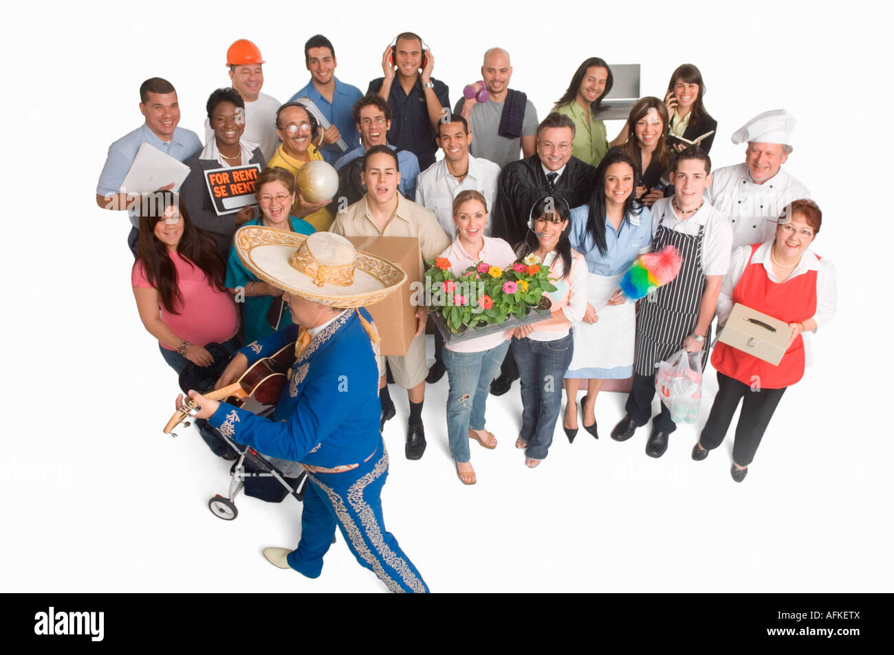 Group portrait of people with different occupations Stock Photo - Alamy