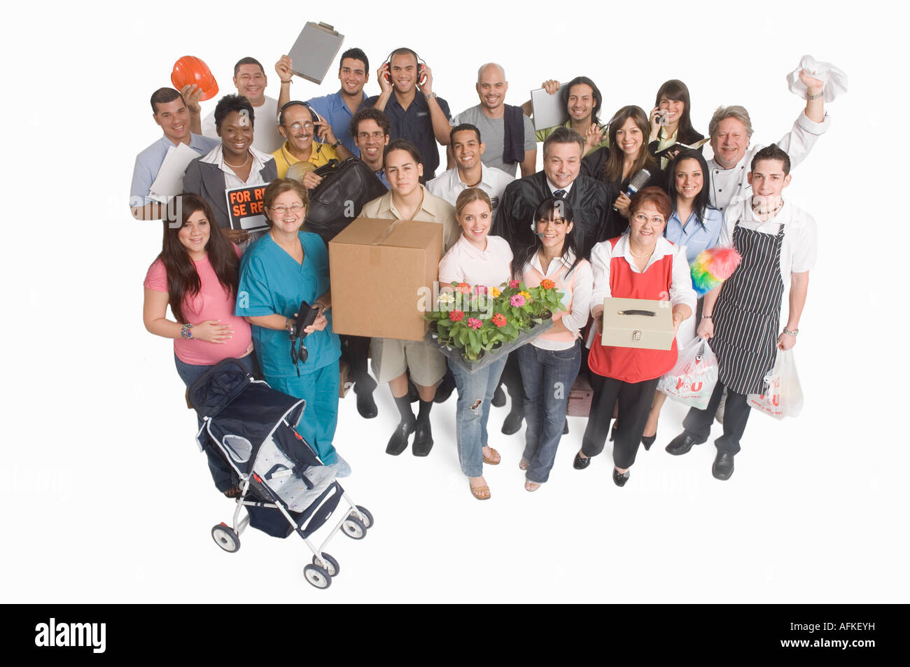 Group portrait of people with different occupations Stock Photo - Alamy