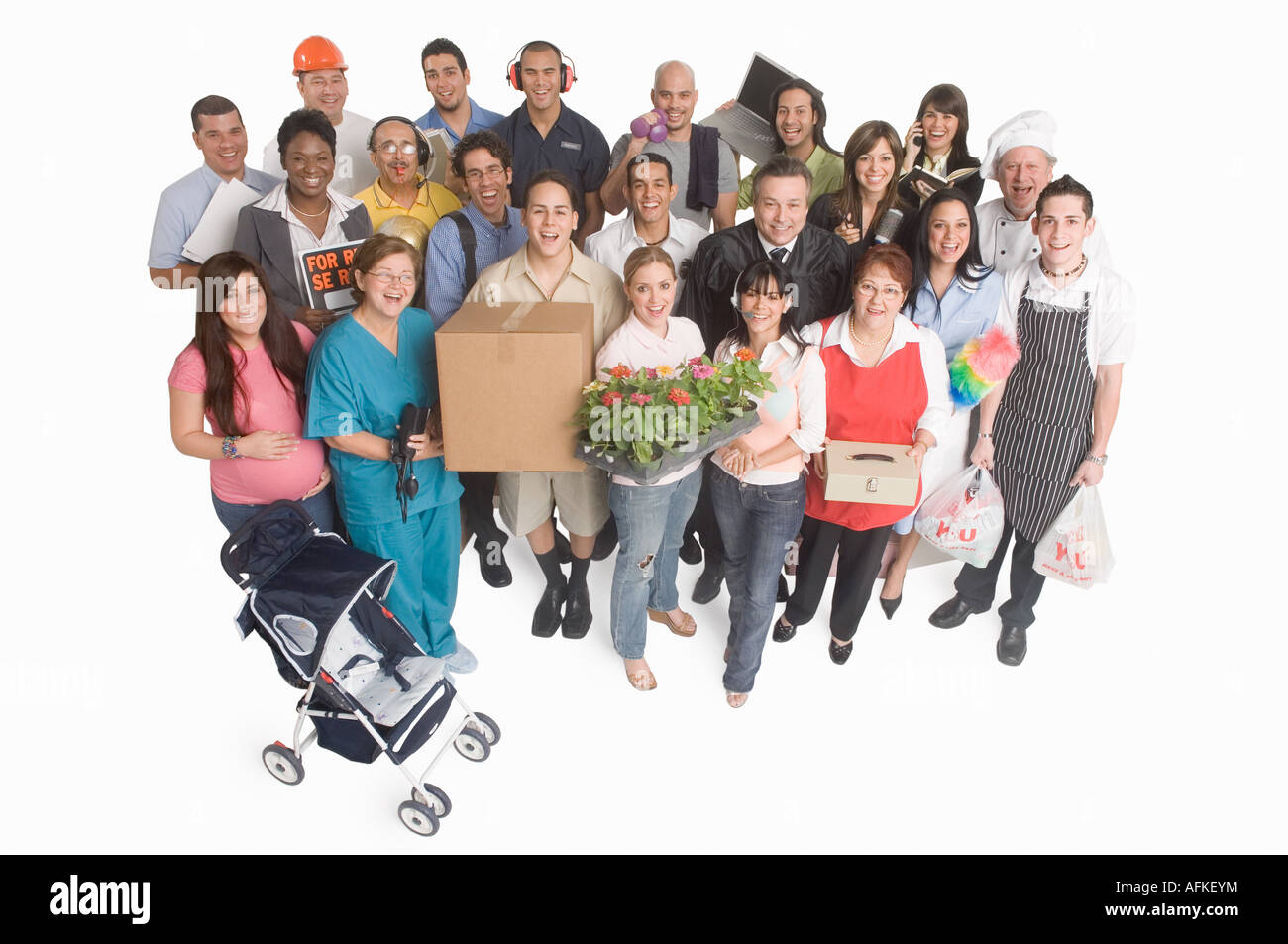 Group portrait of people with different occupations Stock Photo - Alamy