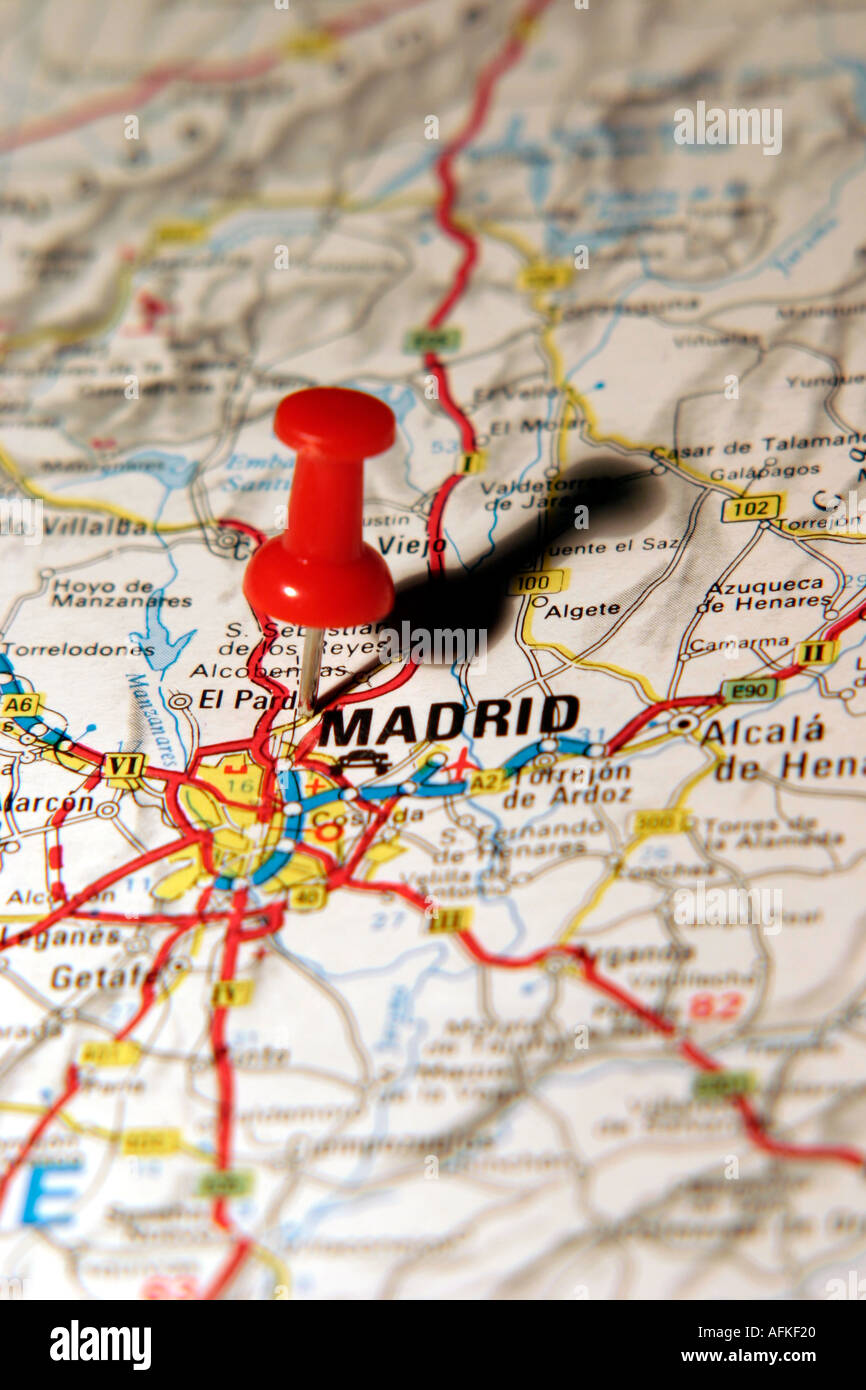 Madrid map hi-res stock photography and images - Alamy