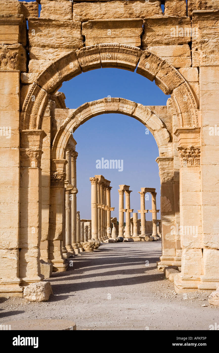 The spectacular ruined city of Palmyra, Syria. The city was at its ...