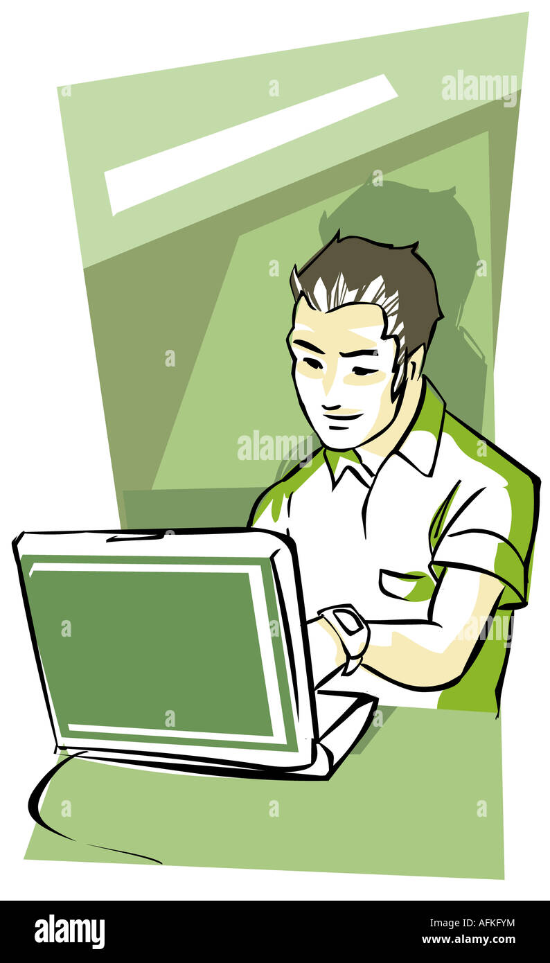 Child using laptop Cut Out Stock Images & Pictures - Alamy