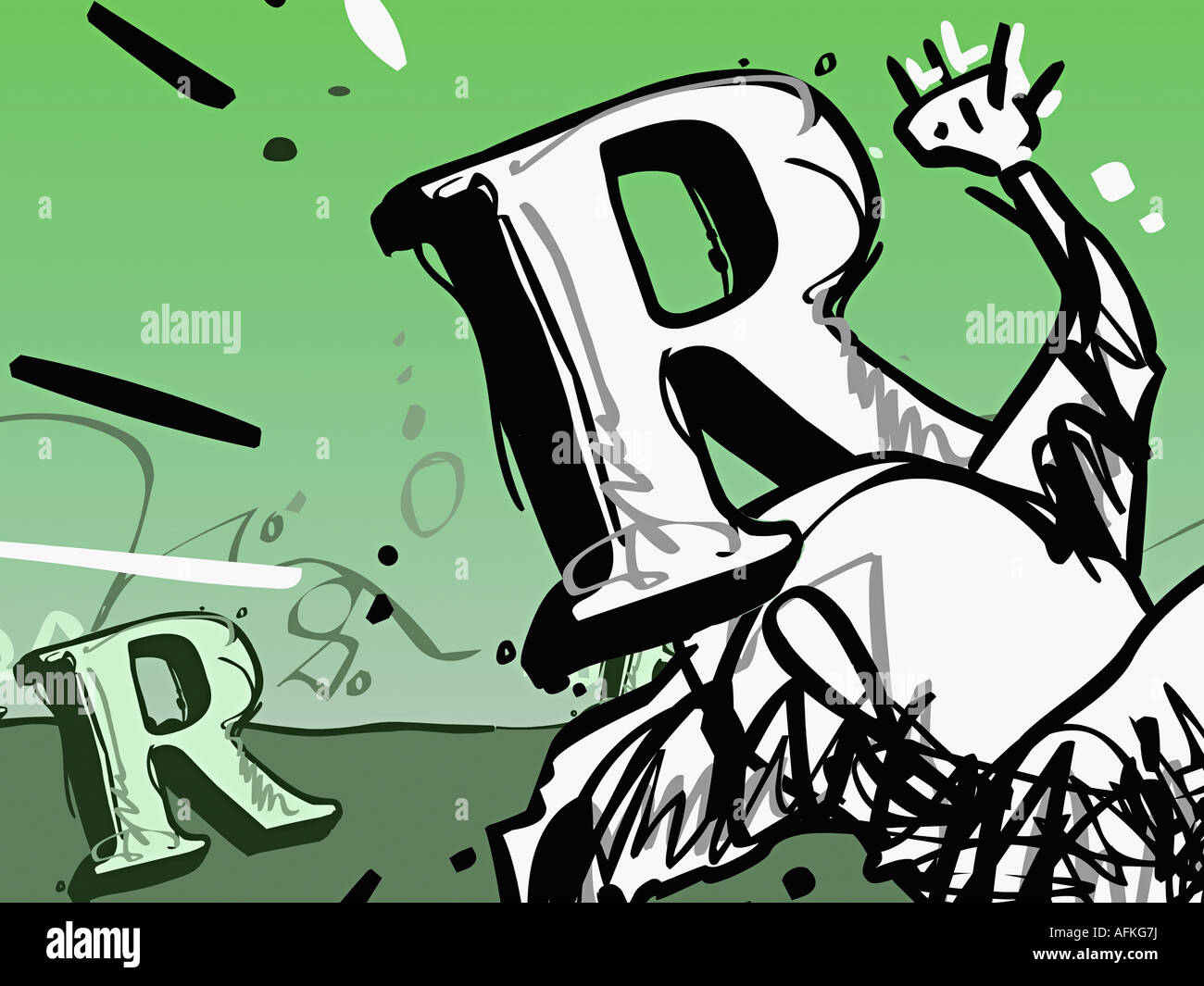 The letter R on a person s forehead Stock Photo - Alamy