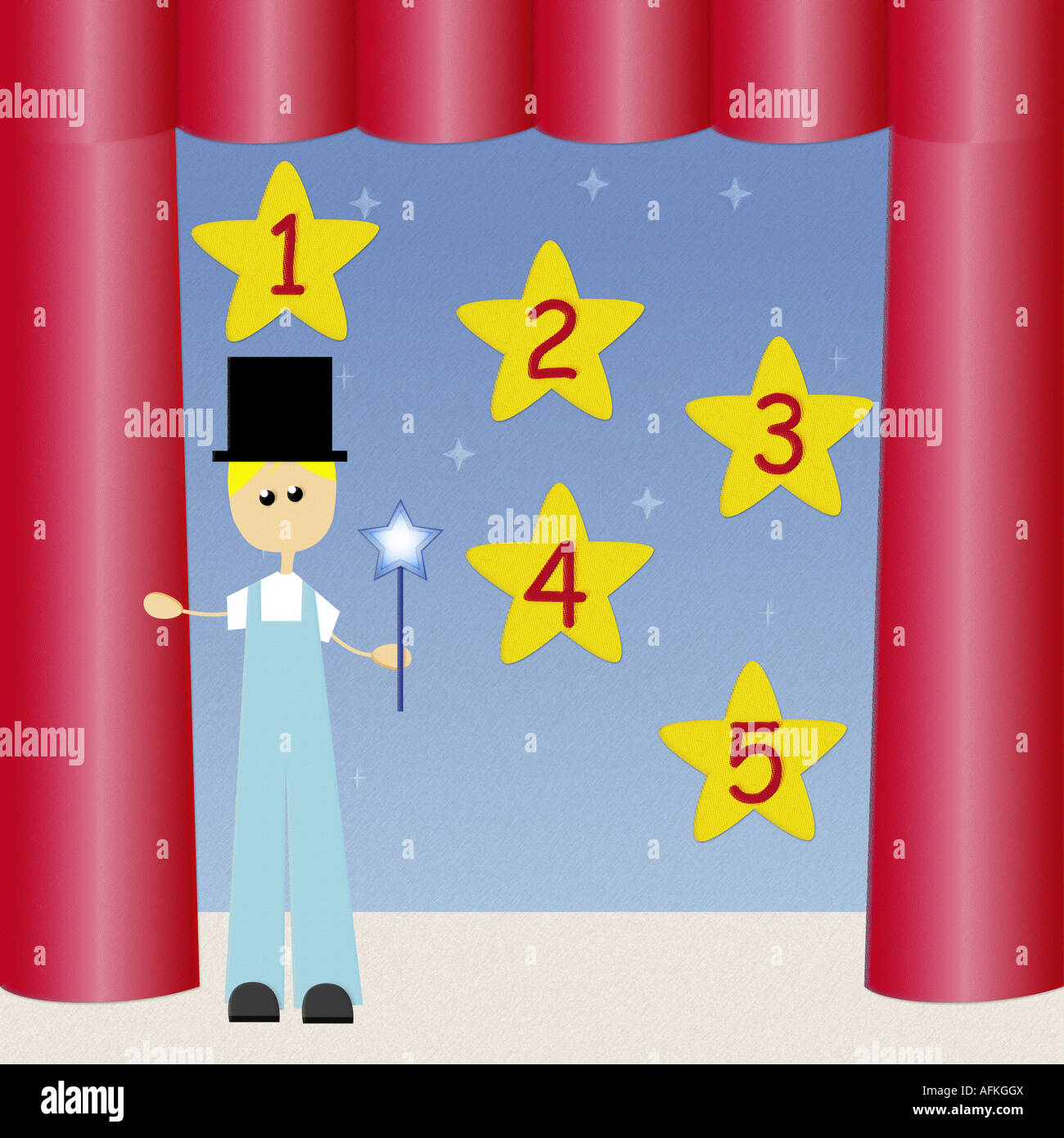 Portrait of a magician performing magic with a wand hi-res stock ...