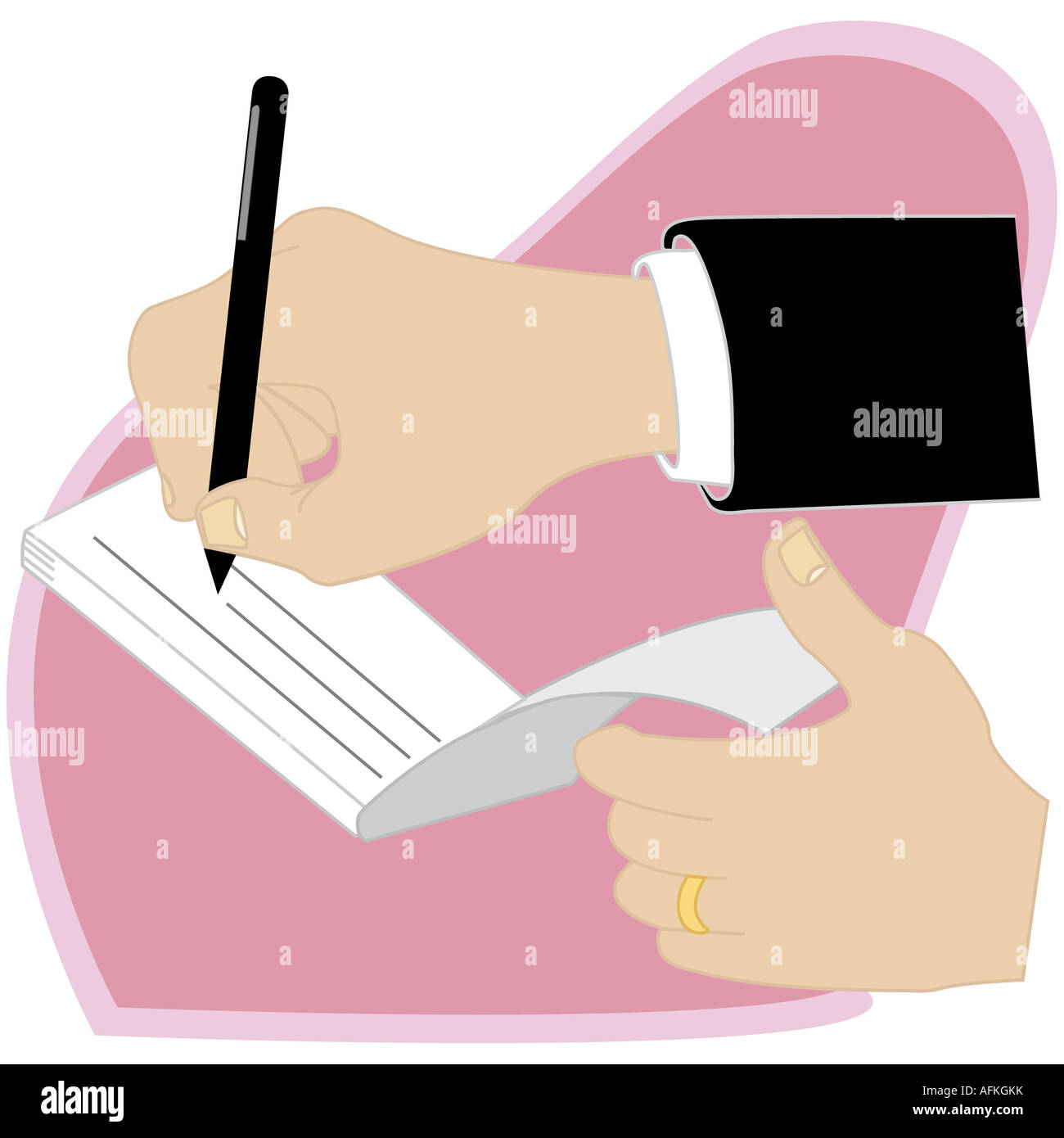Hand pen writing part Cut Out Stock Images & Pictures - Alamy
