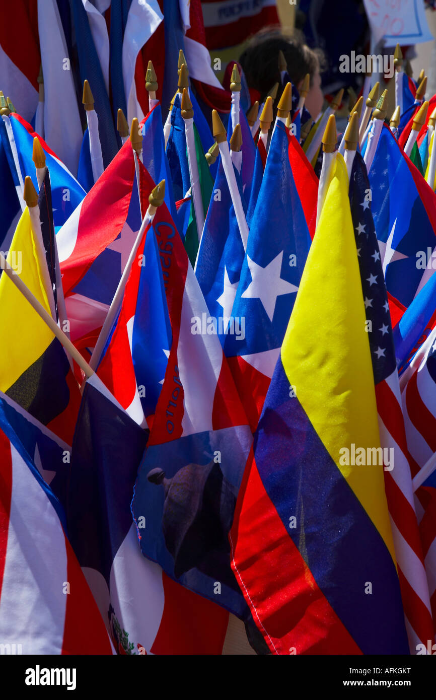 Close-up of Latin American flags Stock Photo - Alamy