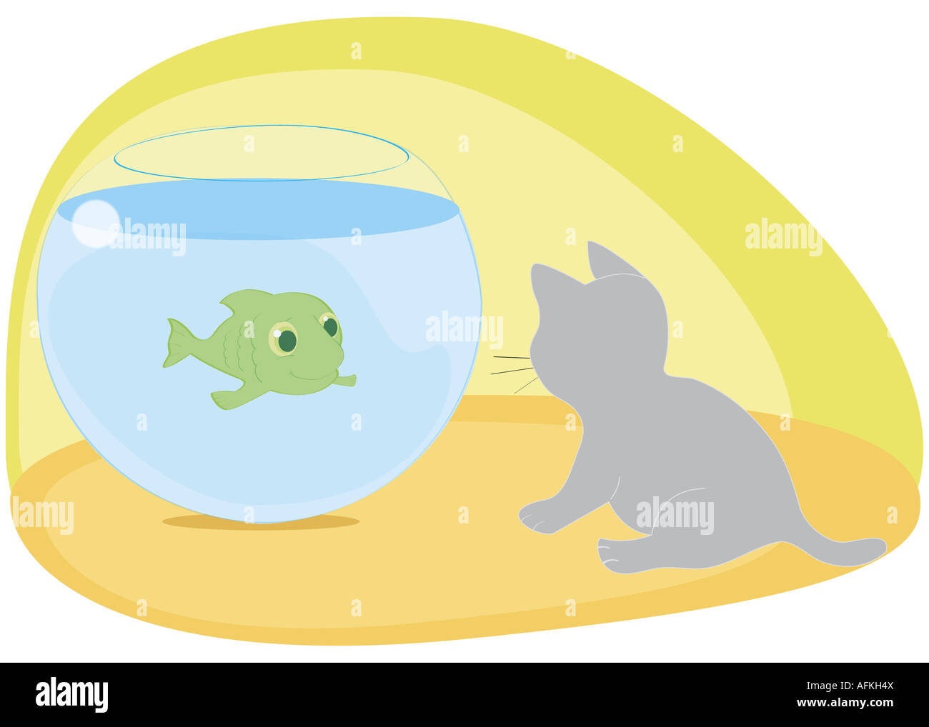 Cat looking fish in fishbowl hi-res stock photography and images - Alamy
