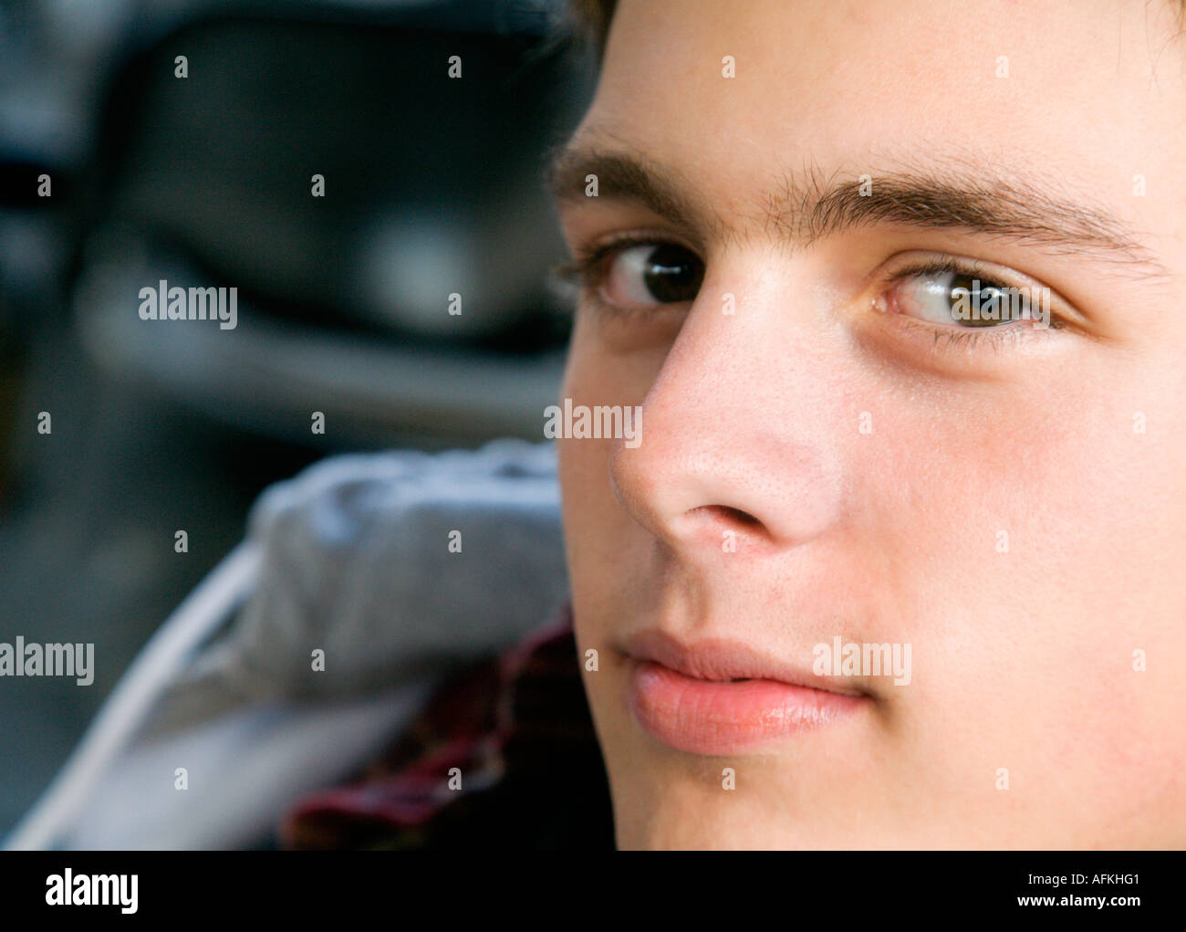 Teenaged boy looking at camera hi-res stock photography and images - Alamy
