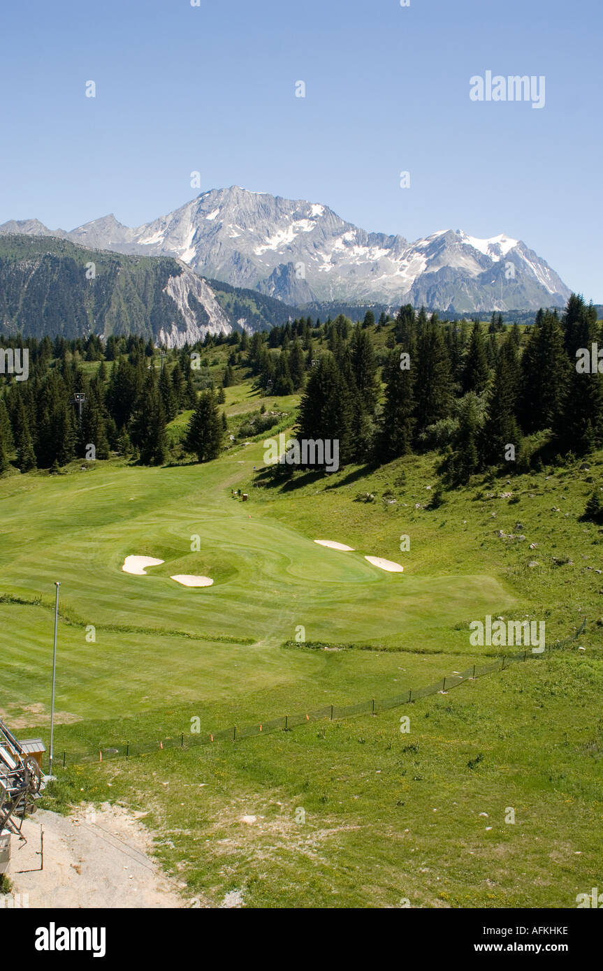 Golf course above Courchevel 1850 in the French alps near the altiport ...