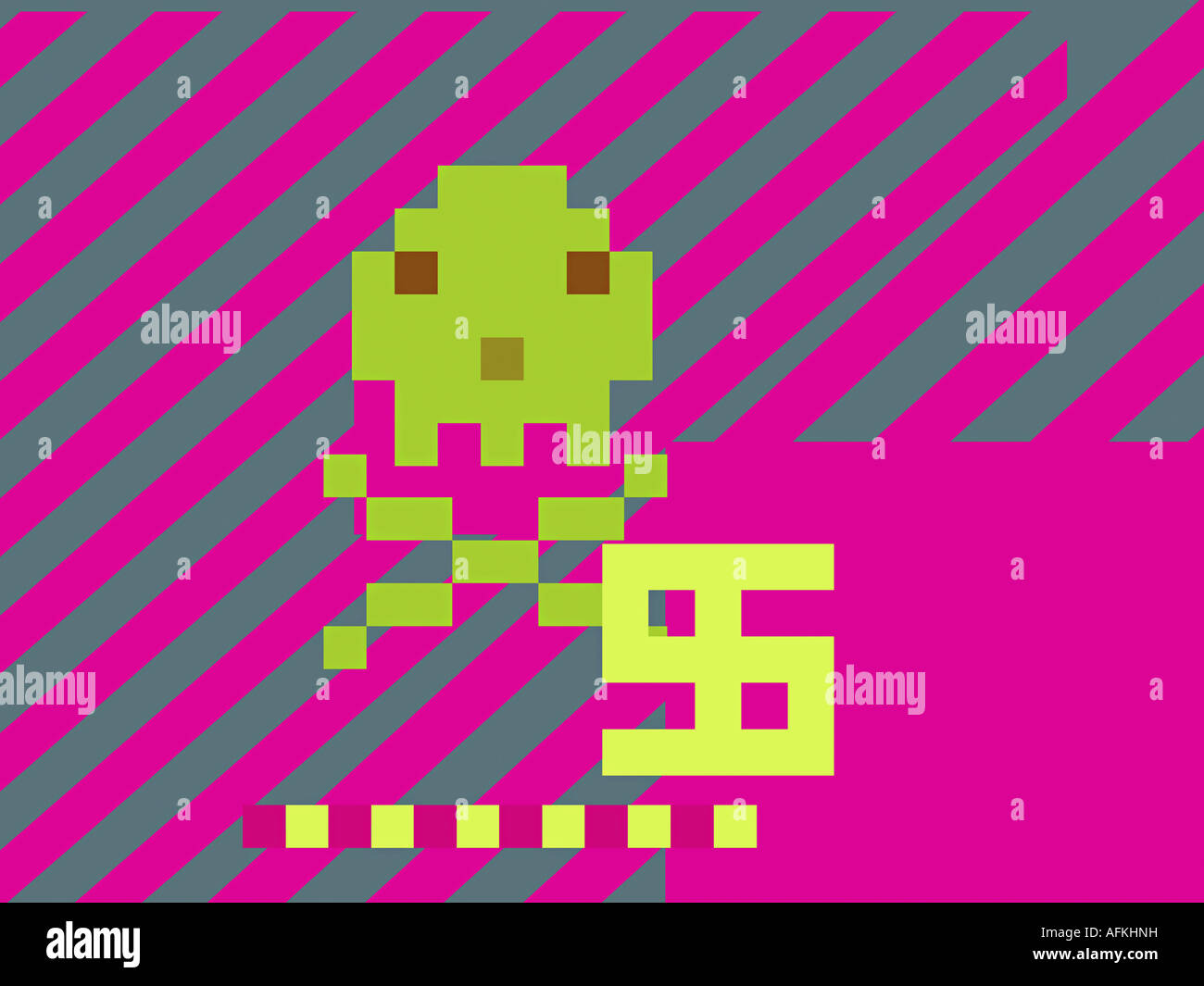 Warning sign against a striped background Stock Photo - Alamy