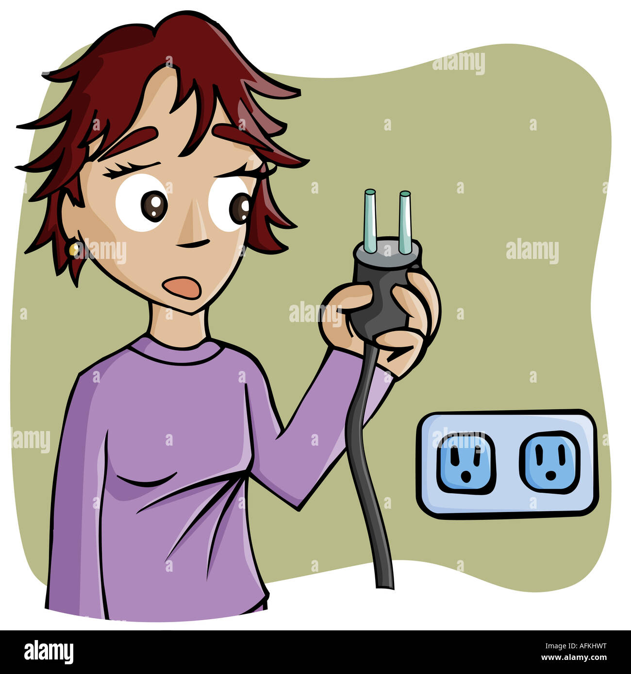 Cartoon plug hi-res stock photography and images - Alamy