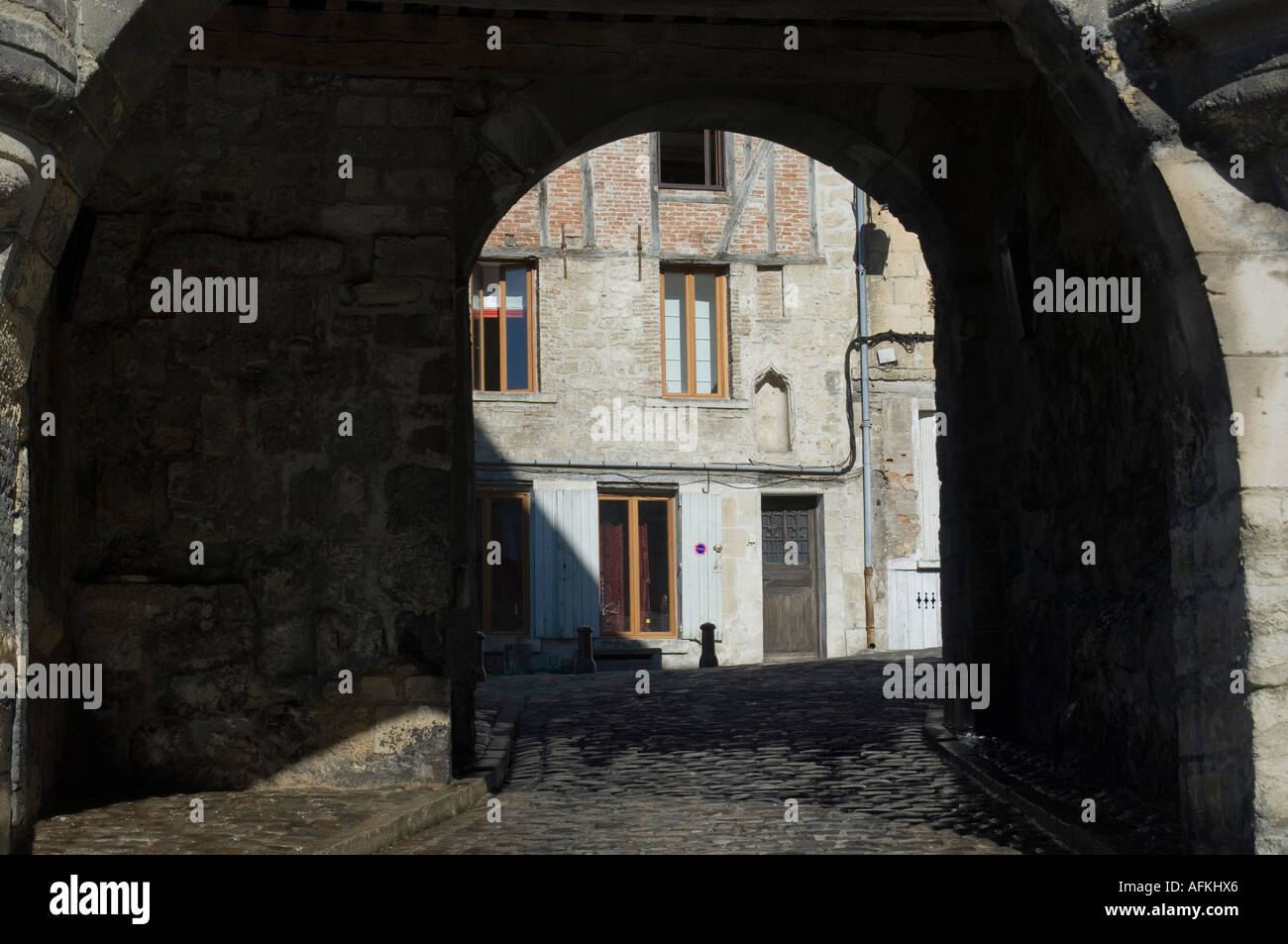 Entrance gate to the medieval city of Laon, Aisne, Picardie, northern ...