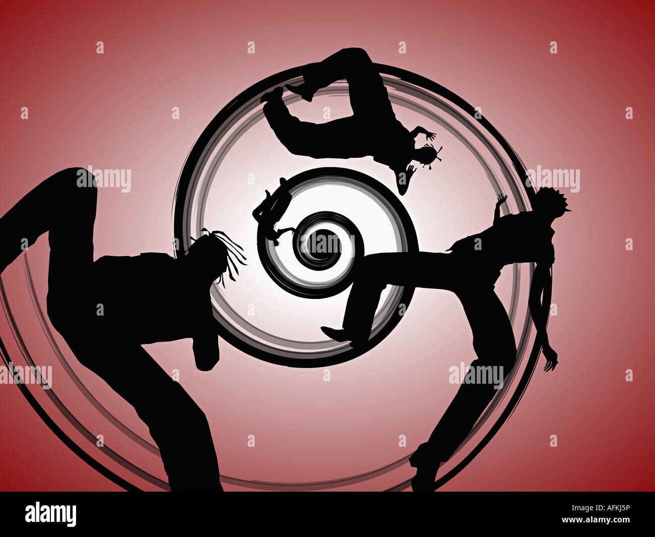 four people in a vortex Stock Photo - Alamy