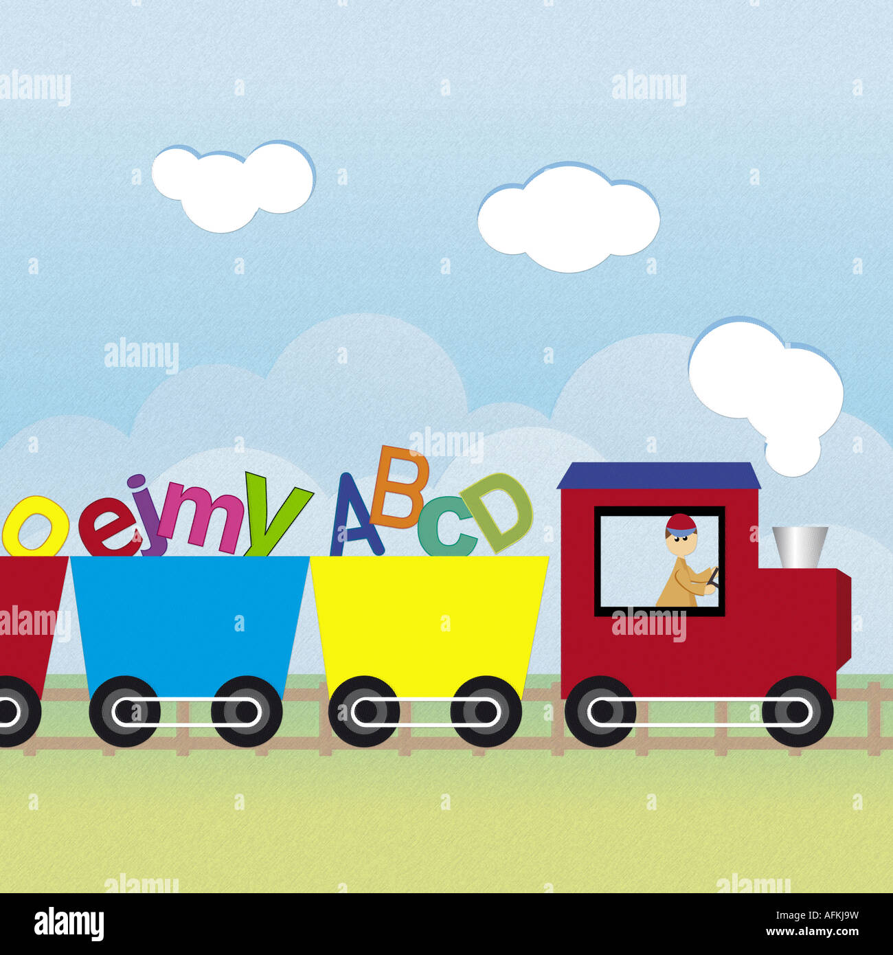 Alphabets in a train Stock Photo - Alamy