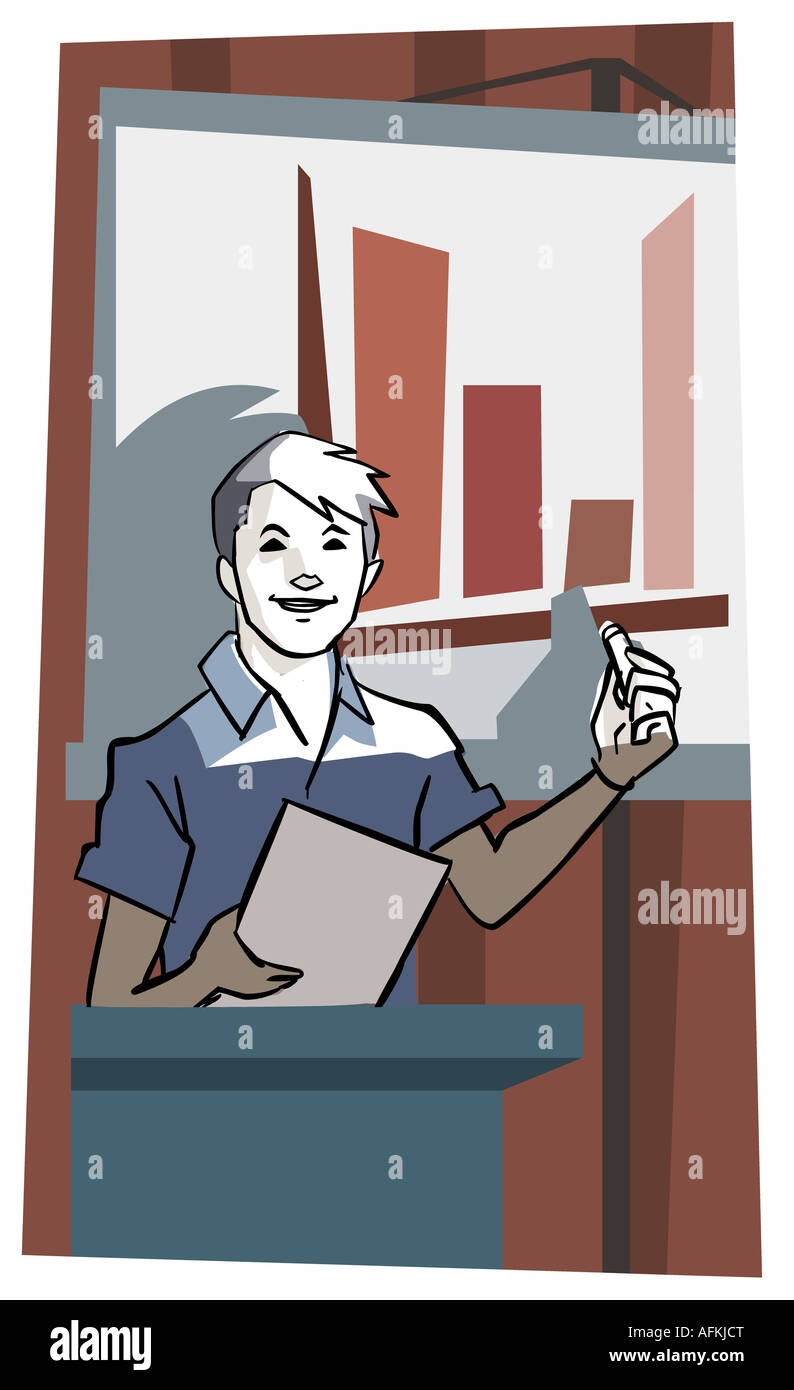 Man giving a presentation Stock Photo - Alamy