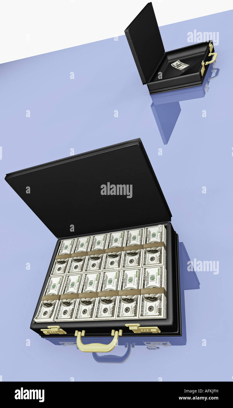 US dollar bills arranged in a briefcase Stock Photo - Alamy