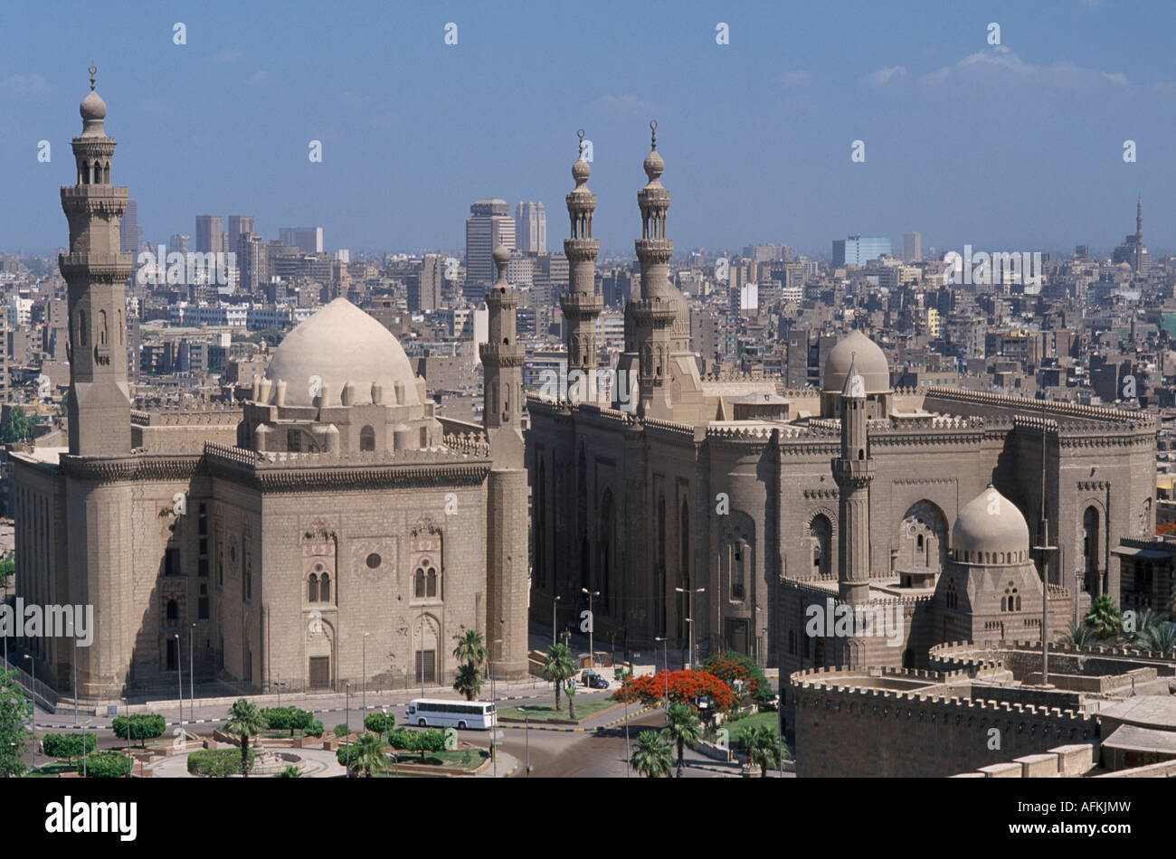 EGYPT North Africa Middle East Cairo Sultan Hassan Mosque on left and ...