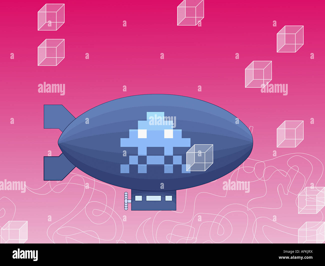 Blimp illustration hi-res stock photography and images - Alamy