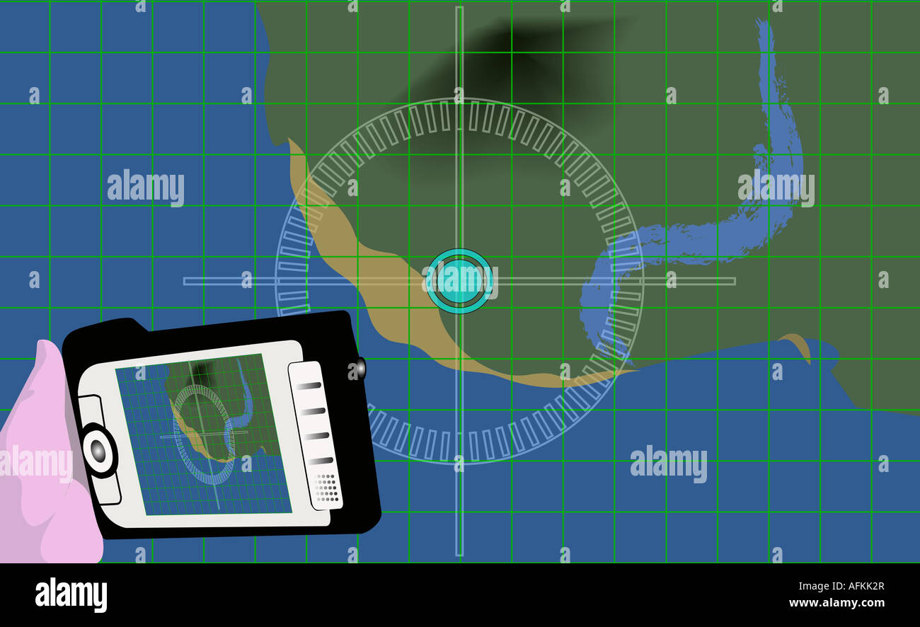 Digital monitoring system in a person s hand Stock Photo - Alamy