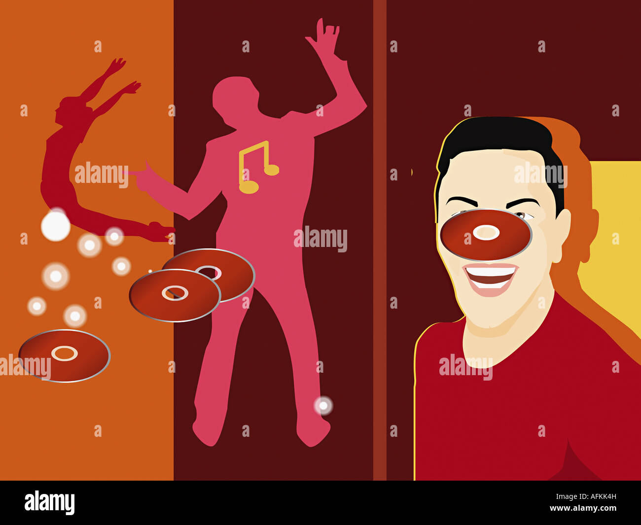 CD in front of a man smiling Stock Photo - Alamy