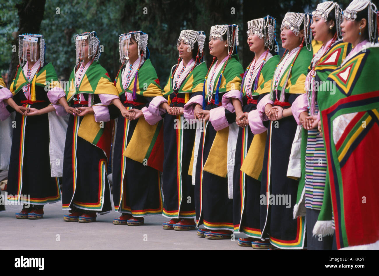 INDIA South Asia Himalayas Himachal Pradesh Dharamsala Tibetan women in ...