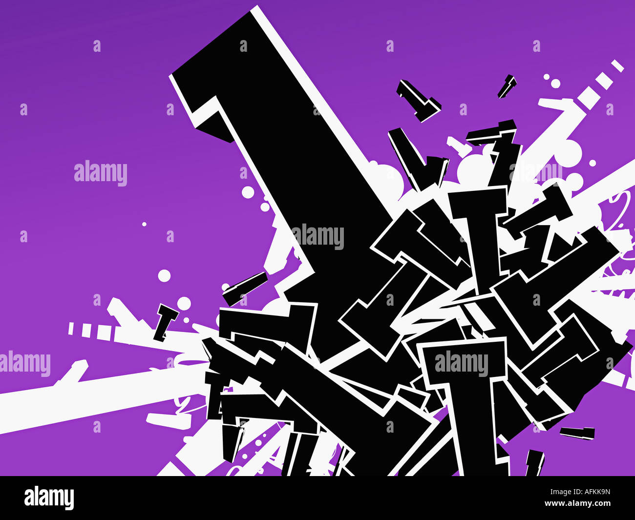Numbers 1 on a purple background Stock Photo - Alamy