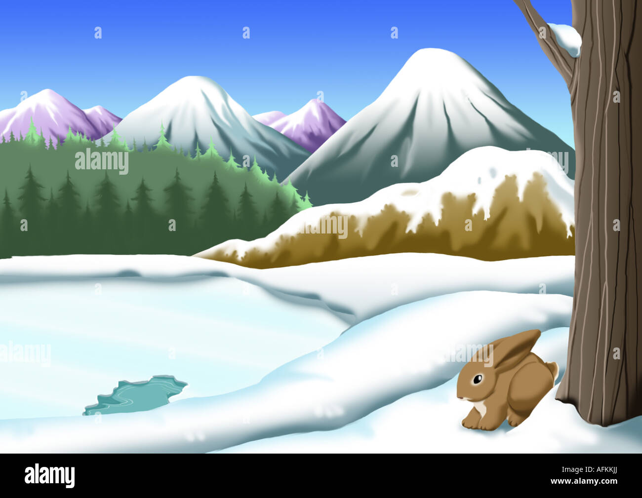 Rabbit tree trunk hi-res stock photography and images - Alamy