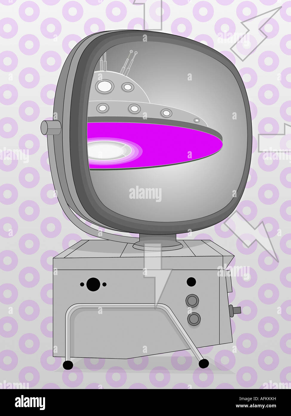 UFO on a visual screen Stock Photo - Alamy