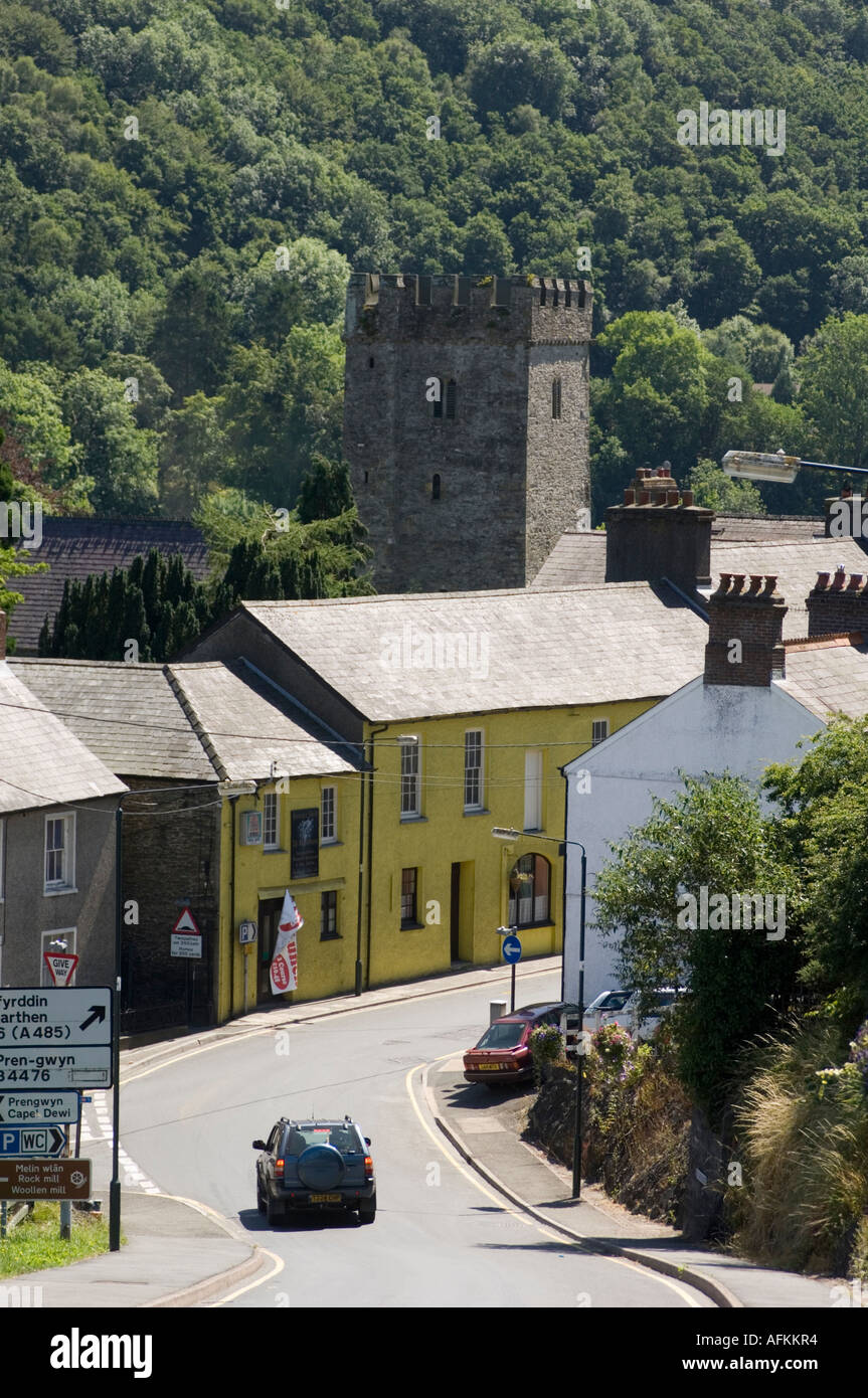 Street and St Tysul Church Llandysul Ceredigion Wales Cymru Stock Photo ...