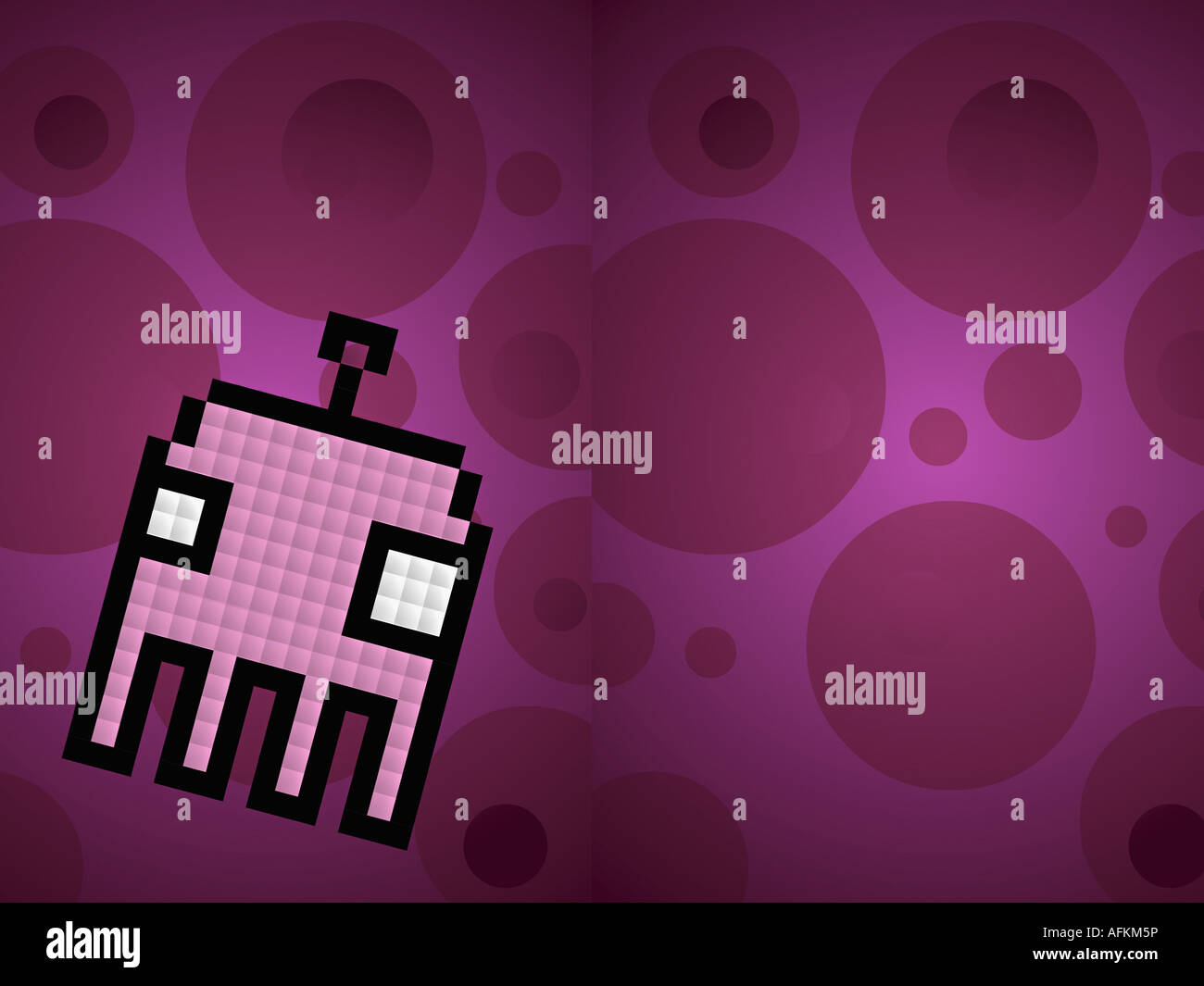 Alien being on a pink background Stock Photo - Alamy