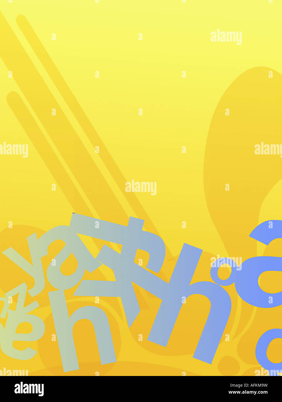 Alphabets on a yellow background Stock Photo - Alamy