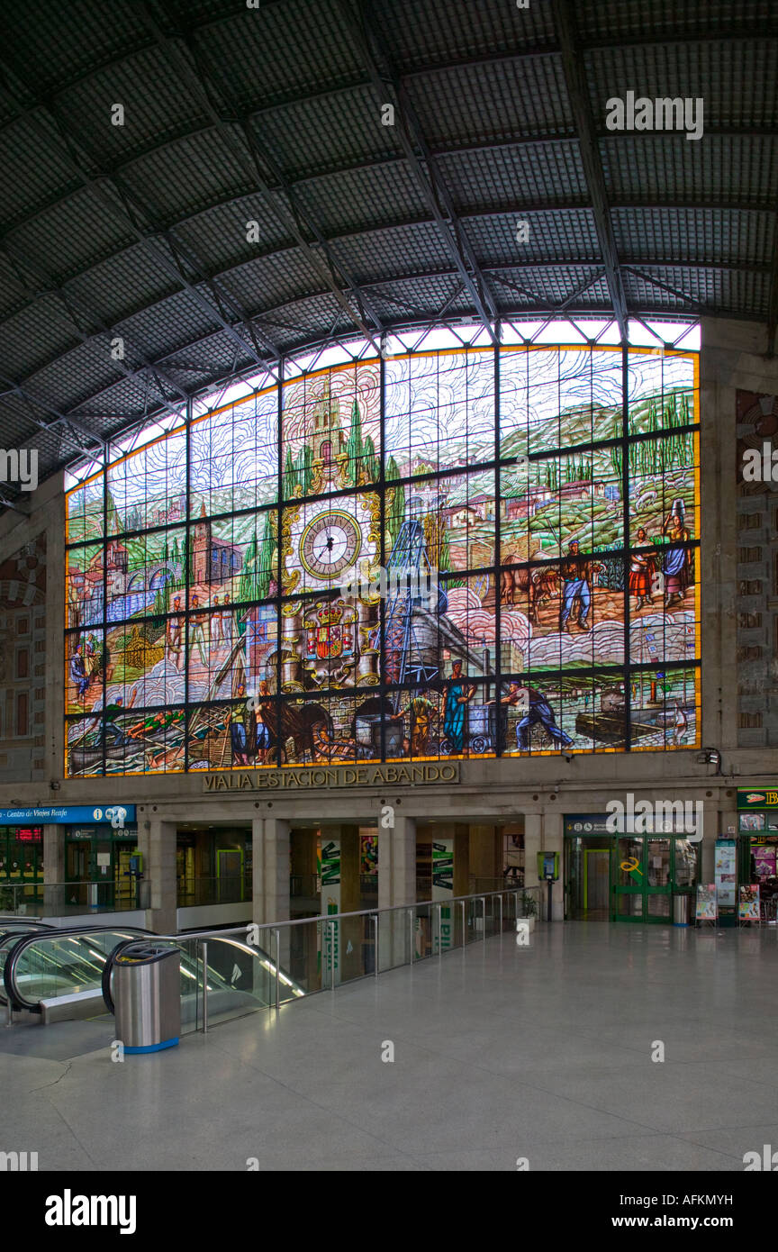 Abando railway station main concourse Bilbao Basque Country Spain ...